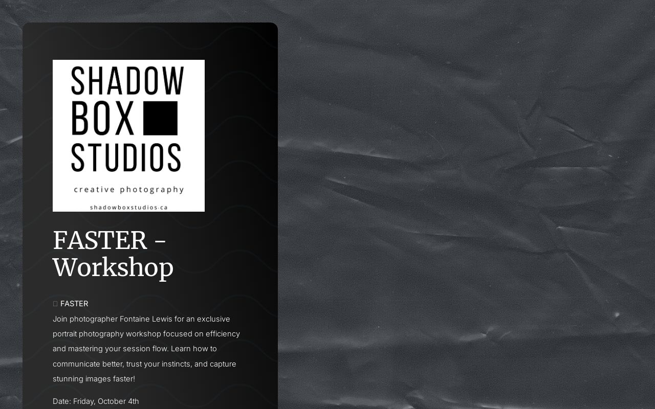 Shadow Box Studios Presents... FASTER